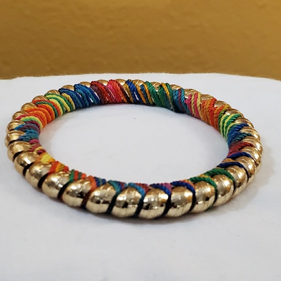 LOFT | Jewelry | New Loft Gold Multicolor Bangle Bracelet 293 | Poshmark